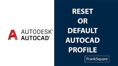 how to reset autocad profile default autocad youtube