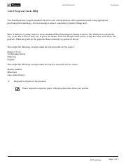 FRQ Unit Pdf AP PSYCHOLOGY Test Booklet Unit Progress Check FRQ You Should Present A