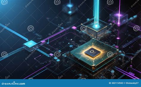 Semiconductor Based Quantum Module Ai Generate Stock Illustration