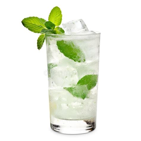 Mojito Cocktail Garnished With Fresh Mint And A Slice Of Lime In A