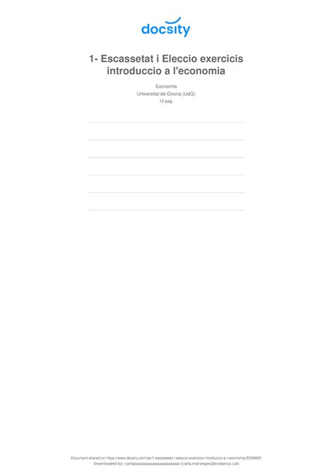Docsity 1 Escassetat I Eleccio Exercicis Introduccio A L Economia 1