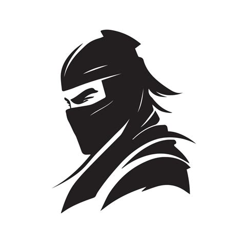 Ninja Vector Icon Simple Minimal Logo Of Hooded Assassin Isolated