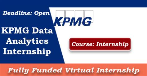 Kpmg Data Analytics Internship 2025 Fully Funded Virtual Internship