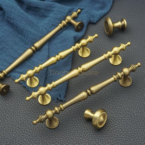 Aged Brass Cabinet Pulls Knobs Gold Brass Dresser Knob Antique Bronze Drawer Knob Handle