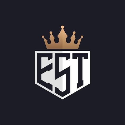 Premium Vector Luxury Est Logo With Crown Elegant Initials Est Letter