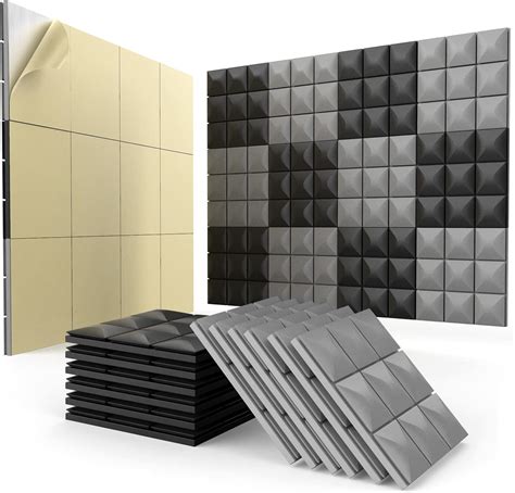 Self Adhesive Sound Proof Foam Panels 48 Pack Acoustic Foam Panels