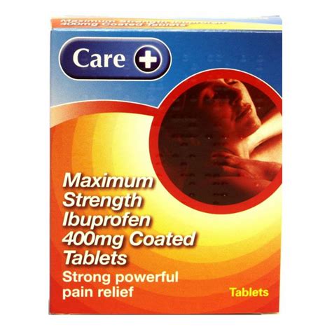Care Maximum Strength Ibuprofen 400mg 24 Tablets Withaid