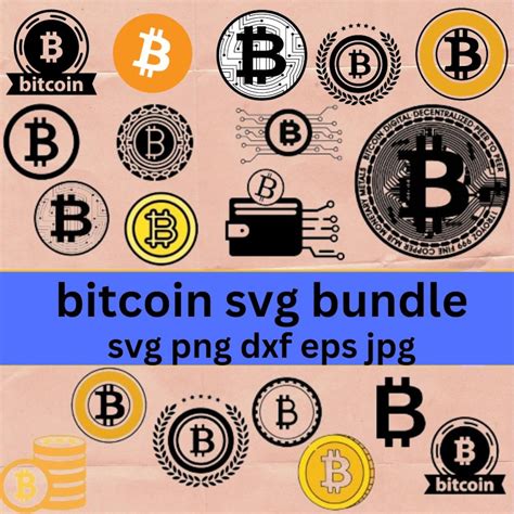 Bitcoin SVG Bundle Cryptocurrency Vector Files Blockchain Logo Elements Finance Clip Art Pack