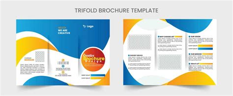 Business Brochure Template In Tri Fold Layout Corporate Design Leaflet