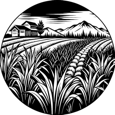 Paddy Field Vector Illustration Premium Ai Generated Vector