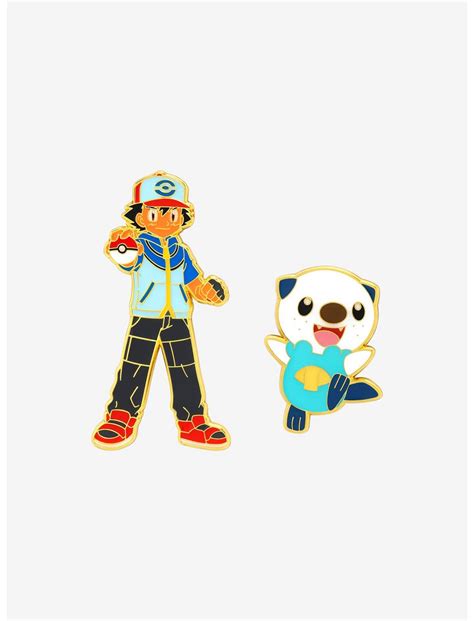 Pokemon Ash And Oshawott Enamel Pin Set Boxlunch Exclusive Boxlunch