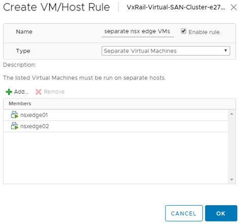 Create Vm Host Rules For Nsx Edges Dell Networking Smartfabric