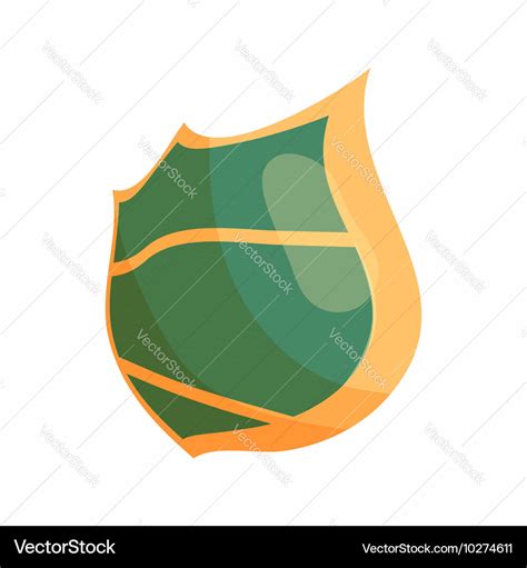 Green Steel Shield Icon Cartoon Style Royalty Free Vector
