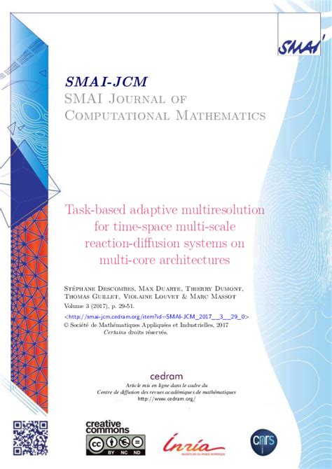 Pdf Adaptive Multiresolution Schemes For Reaction Diffusion Systems Ricardo Nicolas Alvarez