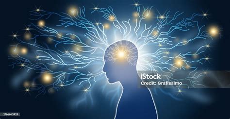 Deep Learning Infographic Of Artificial Neural Network Neurons And Cyborg Illustration Stock