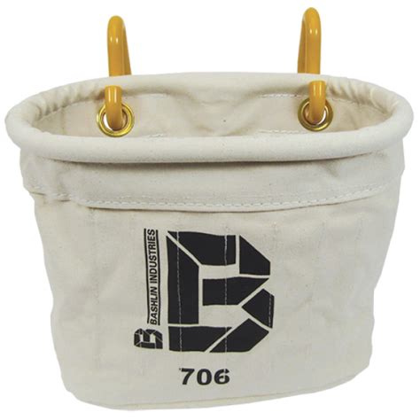 Klein Tools Canvas Bucket 15 Pocket Aerial Oval Bucket With Hooks Beige