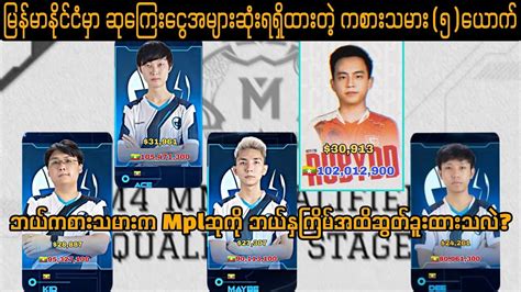 မြန်မာနိုင်ငံမှာ ဆုကြေးအများဆုံးရရှိထားတဲ့ ကစားသမား ၅ ယောက် ဘယ