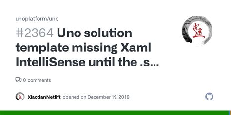 Uno Solution Template Missing Xaml IntelliSense Until The Sln Is