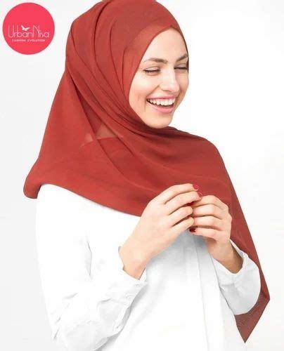 Red Clay Georgette Hijab At ₹ 79913 Islamic Scarves इस्लामिक हिजाब Urbannisa Abaya Fashion