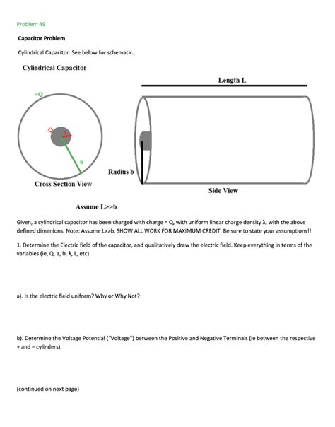 Solved Problem 49 Capacitor Problem Cylindrical Capacitor