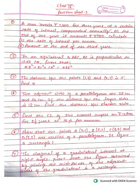 Class Ix Revision Sheet 3 Pdf
