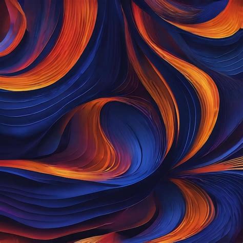 Premium AI Image Abstract Art Background Navy Blue Color With Wavy