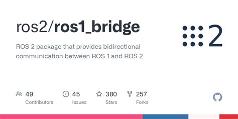 GitHub Ros2 Ros1 Bridge ROS 2 Package That Provides Bidirectional