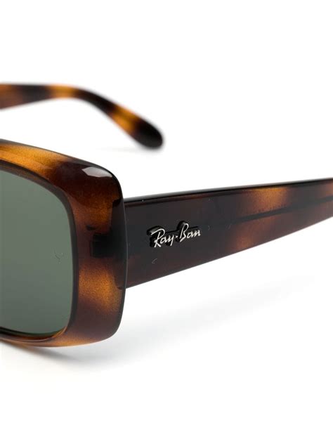 Ray Ban Rectangle Frame Tortoiseshell Sunglasses Farfetch