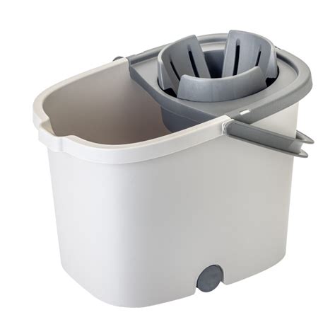Cubo Rectangular Con Escurridor Automatico Y Ruedas 16l Gris Vigar