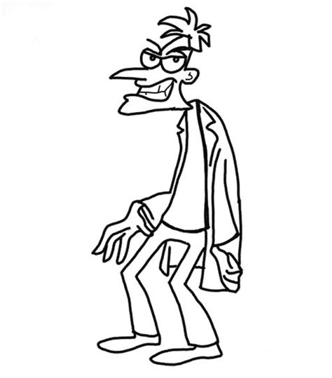 Dibujo Para Imprimir Y Colorear De Dr Heinz Doofenshmirtz Phineas Y Ferb
