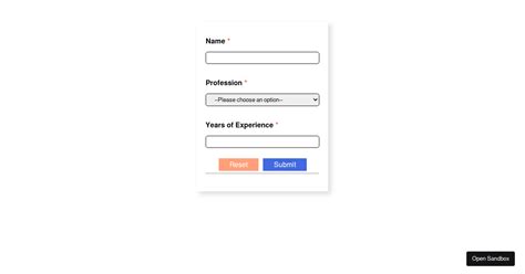 form control react examples codesandbox