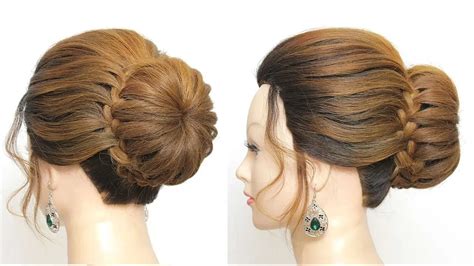 Braided Bun Updo Hairstyle For Long Hair Tutorial Youtube