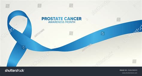 Blue Awareness Ribbon Prostate Cancer Awareness Stock Vector Royalty