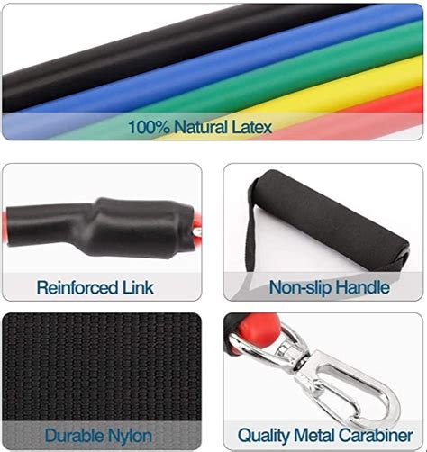 Latex Exercise Toning Tube Resistance Band 11 Pcs Set At ₹ 160set