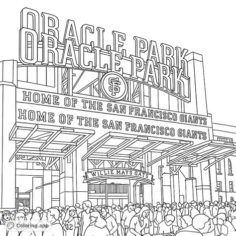 Oracle Park Baseball Stadium Entrance Coloringapp