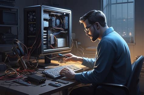 Premium Ai Image Computer Troubleshooting Concept Illustration