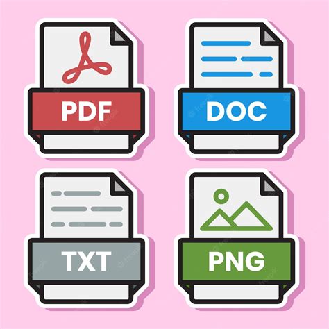premium vector document file format folder pdf doc xls zip txt