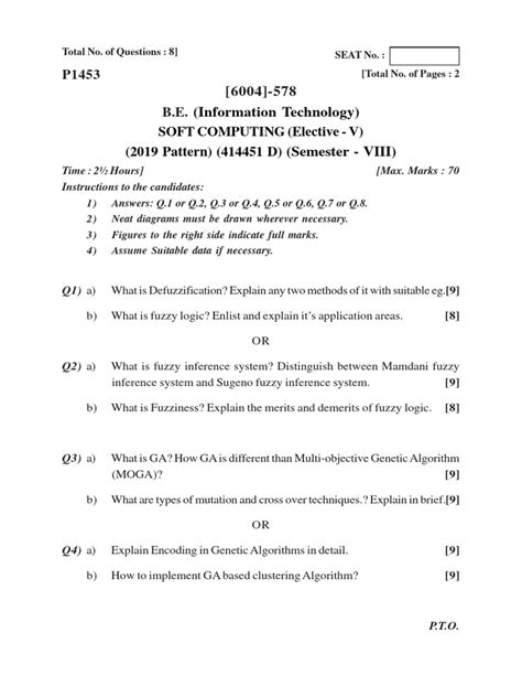 b e 2019 pattern pdf genetic algorithm algorithms