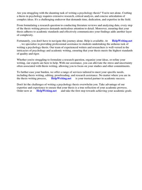 Psychology Thesis Examples Pdf Psychology Thesis