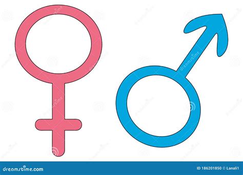 Símbolos De Género Conjunto De Ilustraciones Vectoriales Género Masculino Y Femenino Signos