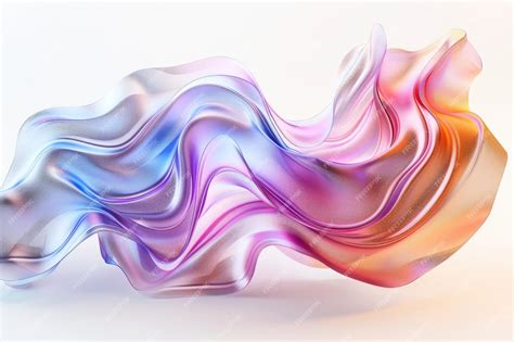3d Rendering Of Multicolored Flowing Abstract Iridescent Wave Shape Premium Ai Generated Image