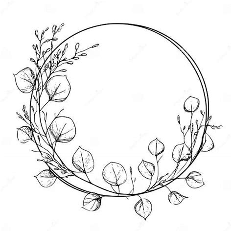 An Elegant Floral Circle Outline Design Ideal For Various Creative