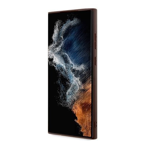 Galaxy S Ultra Kılıf Guess Orjinal Lisanslı PU Deri Şerit Logo Dizaynlı Kapak Galaxy S Ultra