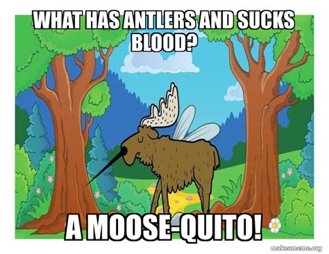 What Has Antlers And Sucks Blood A Moose Quito Meme Generator