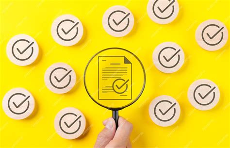 Premium Photo Quality Assurance Document Control Concept Magnifying