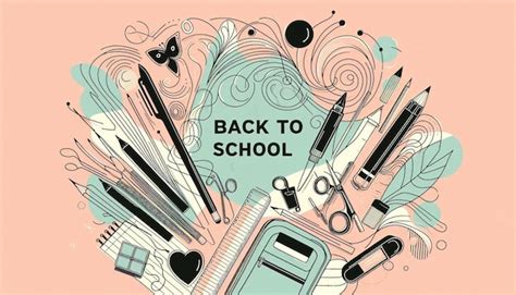 Linear Collage About School Premium Ai Generated Image