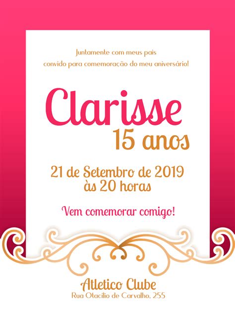 Convite Aniversário debutante Floral Edite grátis nosso editor online