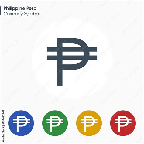 Philippine Peso Sign Icon Money Symbol Vector Illustration Stock