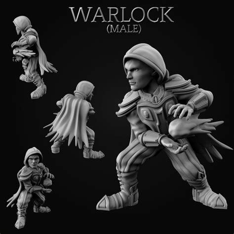 Male Gnome Warlock Gnomish Adventurers 32mm 28mm Etsy