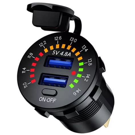 12v Dual 4 8a Usb Car Charger 2 Port Adapter Led Voltmeter Socket Fast